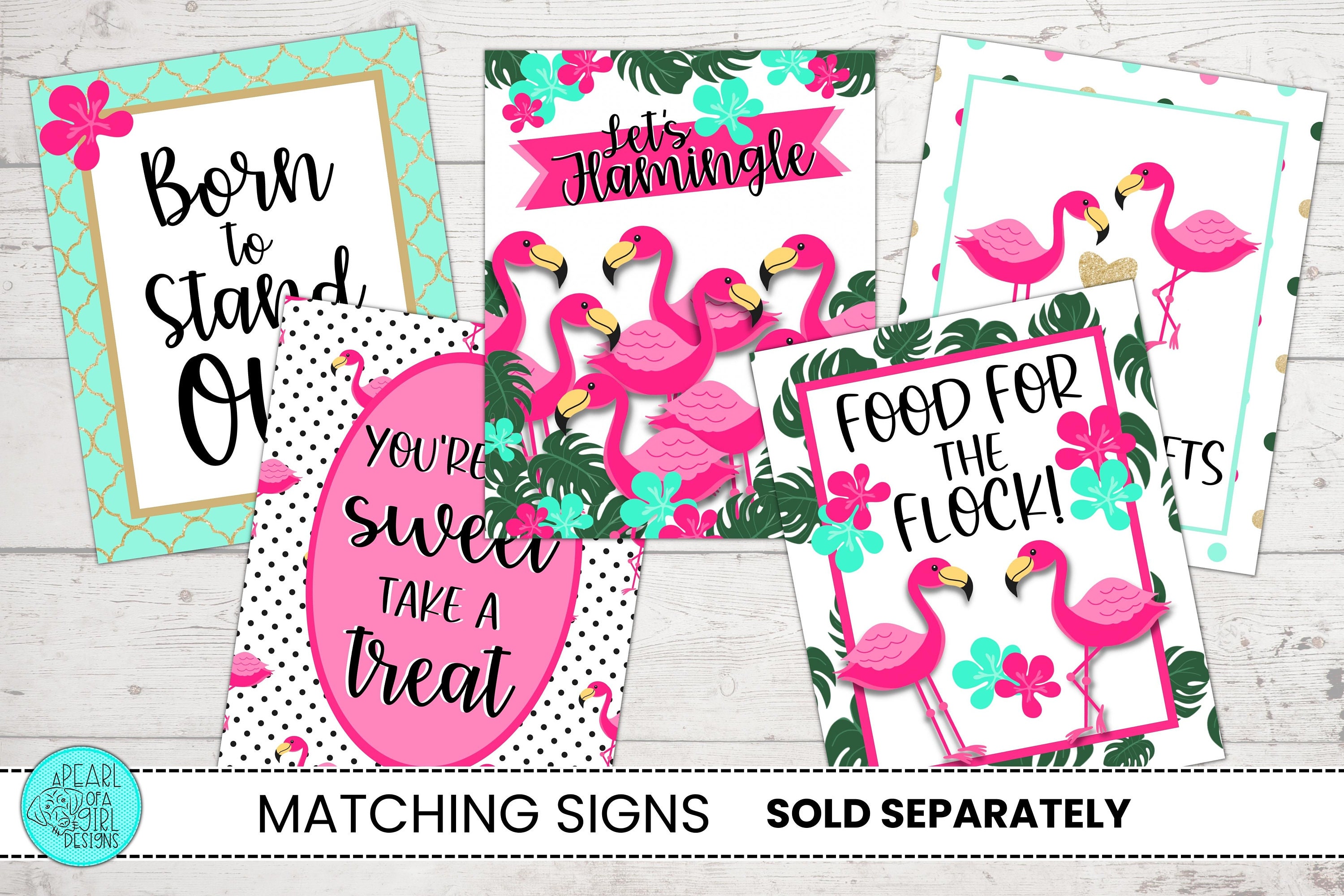 Flamingo Happy Birthday Banner, PRINTABLE Birthday Banner, Tropical ...
