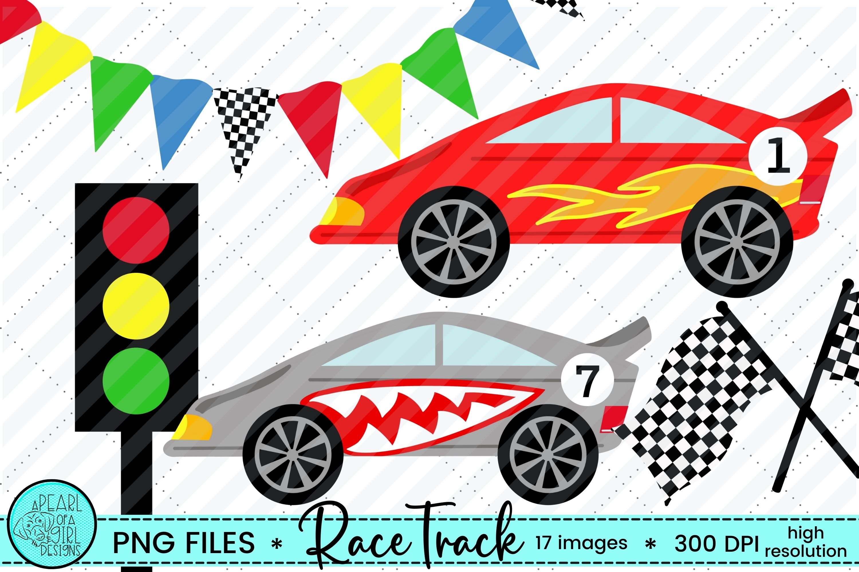 Race Car Clipart, Race Track, CLIPART Set, Car Clipart, Digital Clipart ...