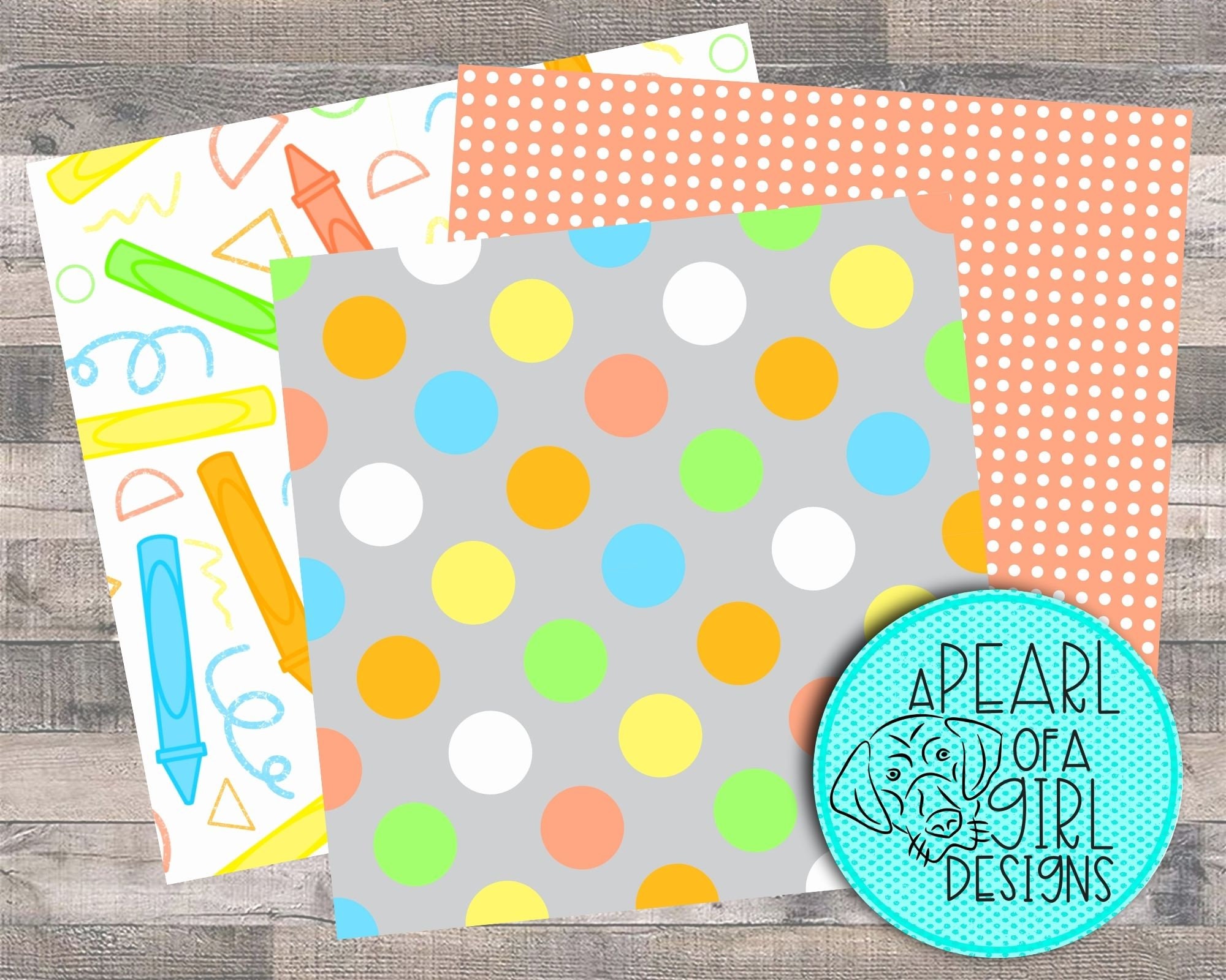 Primary Prints Digital Paper Pack, Printable Paper, Primary School ...
