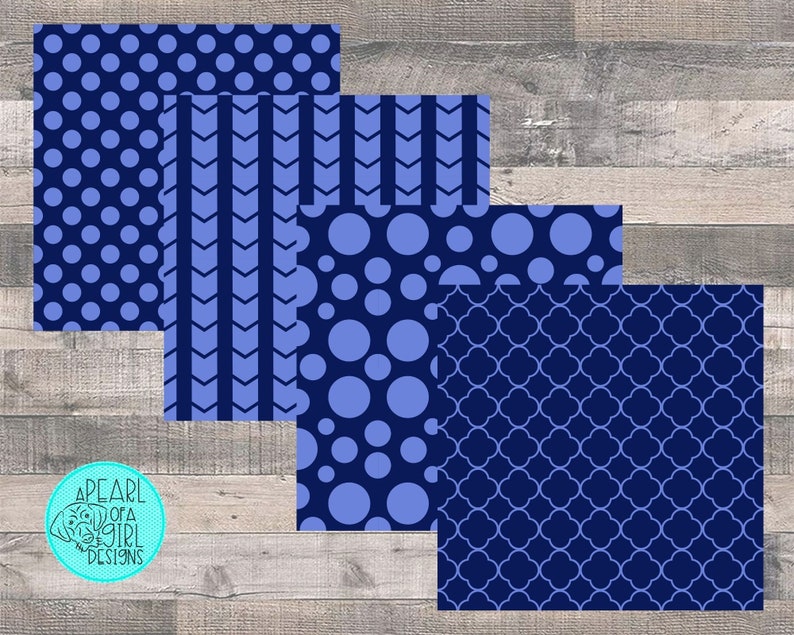 Periwinkle Blues Digital Paper, Seamless Pattern, Fabric Print ...