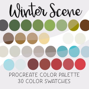 Winter Scene, Procreate Palette, Color Swatches, Digital Color Palette ...