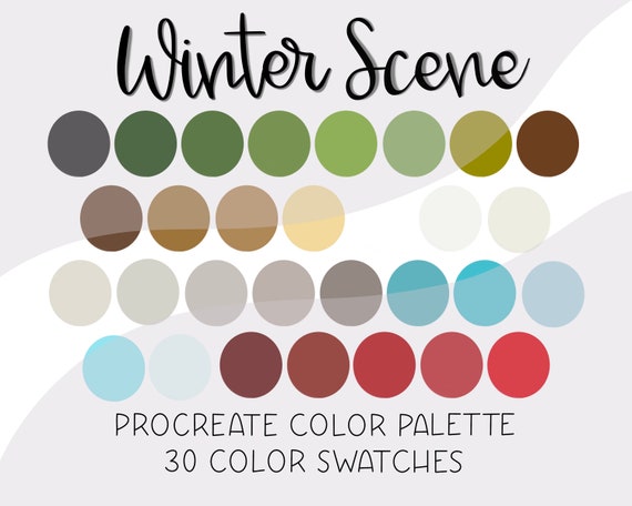 Winter Scene Procreate Palette Color Swatches Digital Color | Etsy