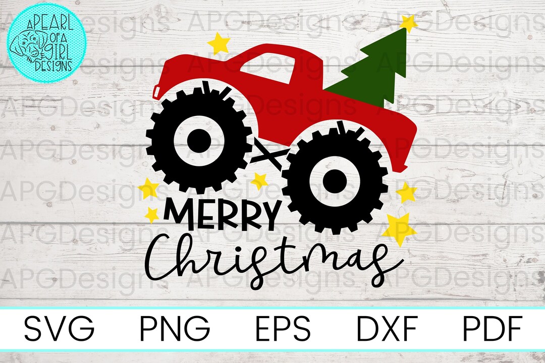 Christmas Truck SVG, Kids Christmas SVG, Monster Truck Svg, Christmas ...