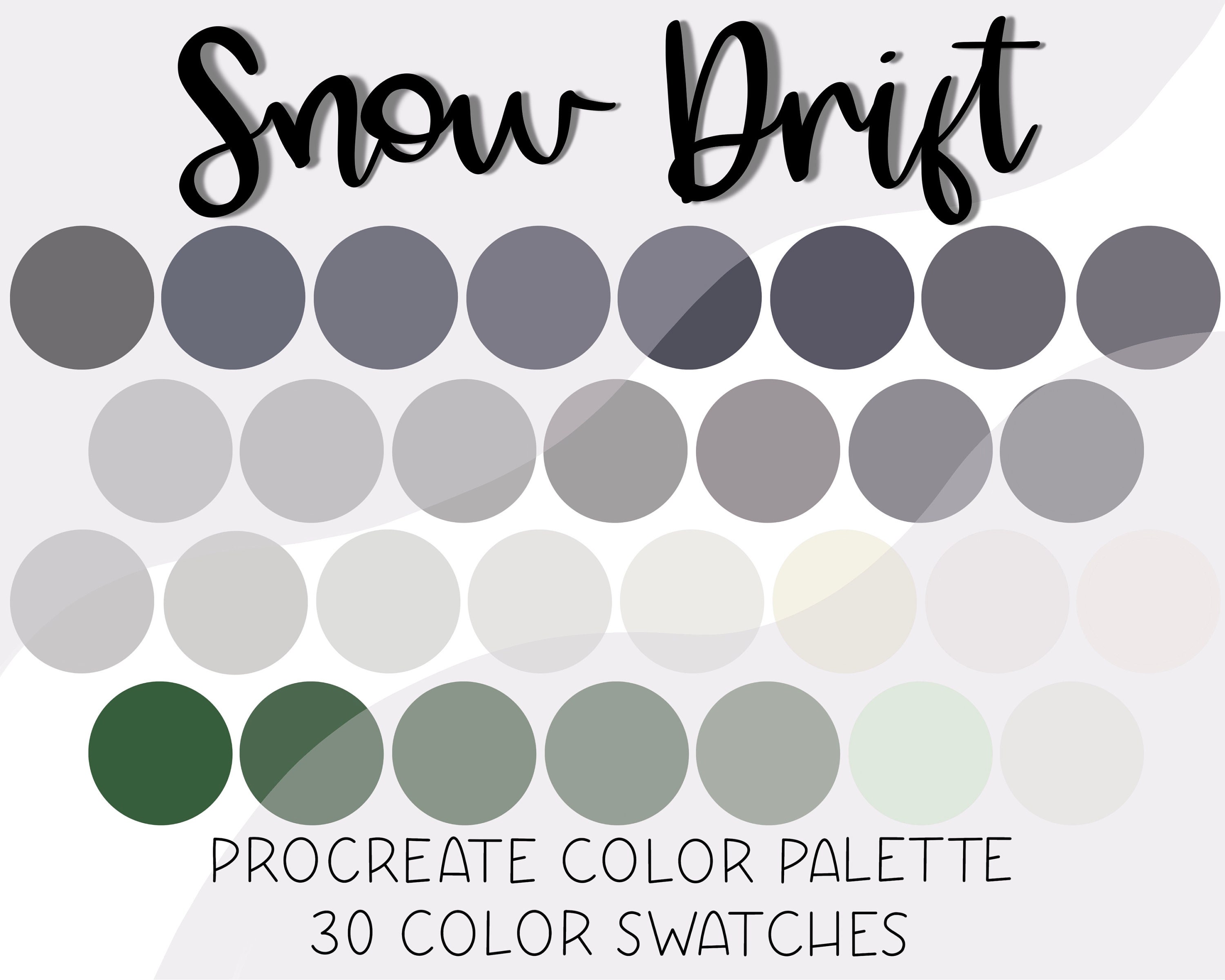 Snow Drift, Procreate Palette, Color Swatches, Digital Color Palette ...
