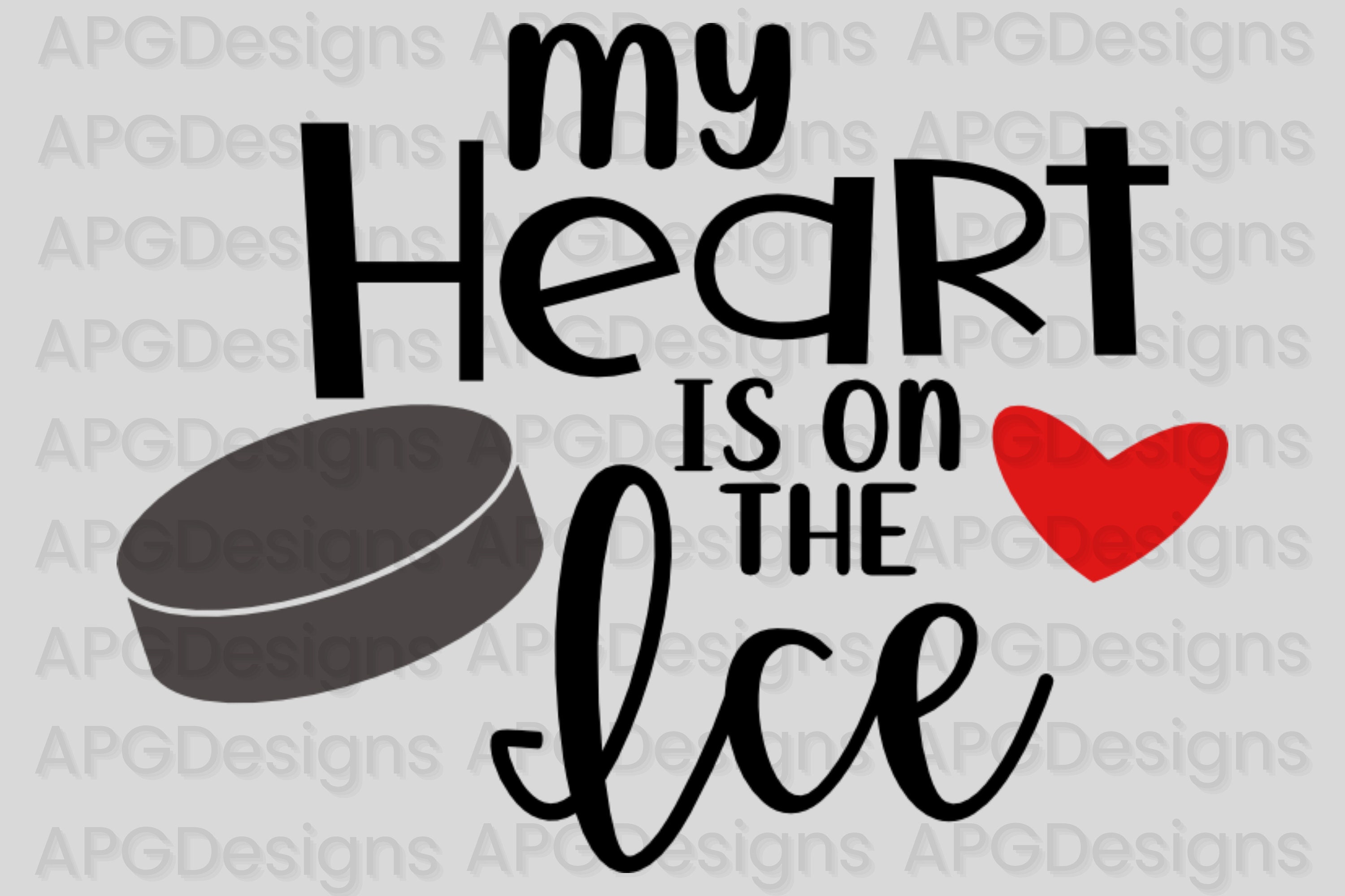 My Heart is on the Ice SVG Hockey SVG Sports Svg Sports Cut - Etsy