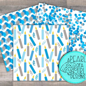 Birthday Boy Digital Paper Pack, Birthday Paper, Scrapbook, Happy ...