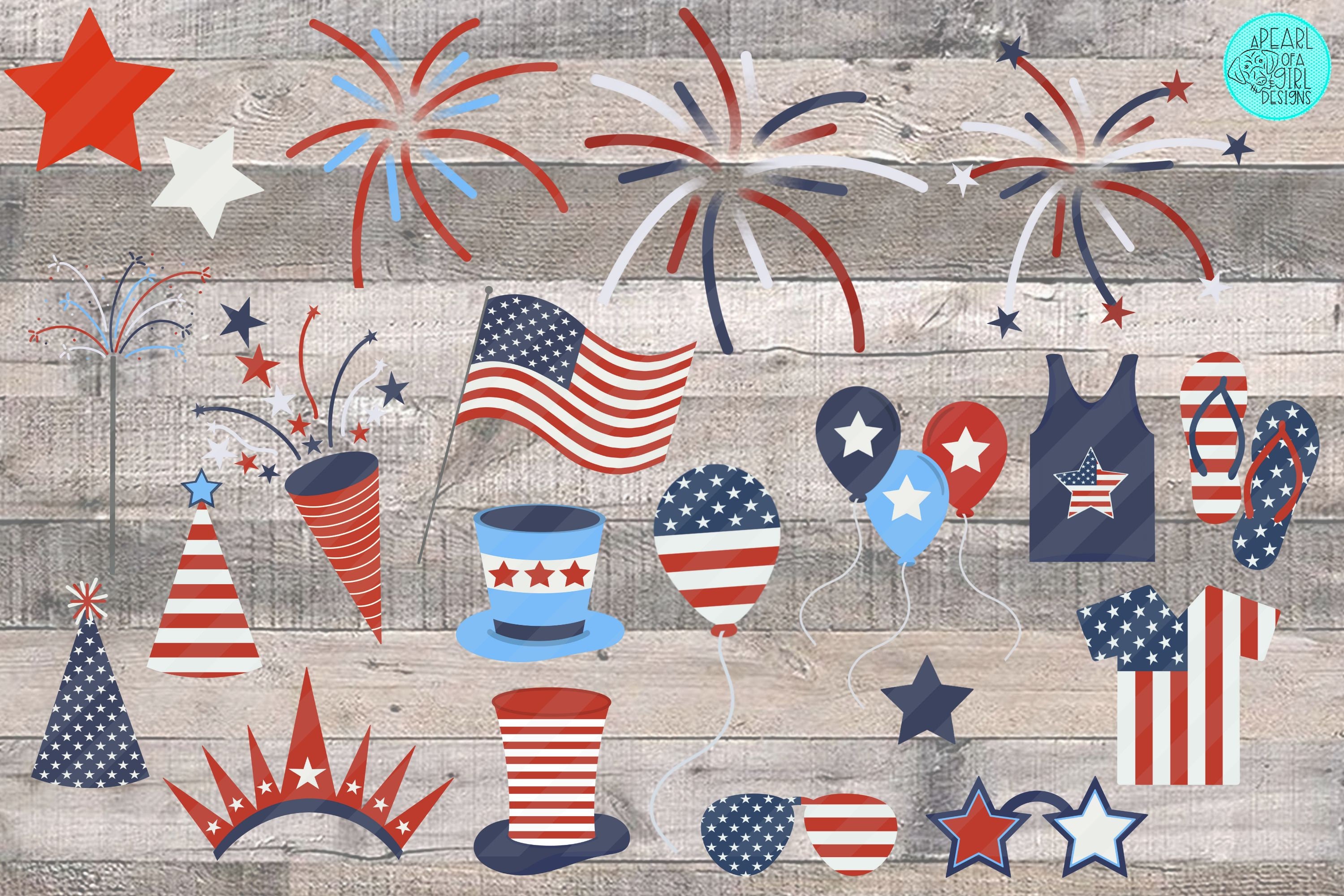 4th of July Clipart Bundle Fourth of July Clipart Patriotic - Etsy