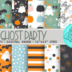 Ghost Digital Paper, Halloween Digital Paper, Ghost Party Paper ...