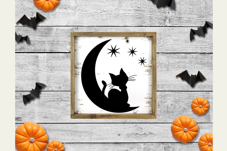 Cat Moon SVG, SVG Bundle, Cat Png, Dxf, Eps, Cut File Bundle, Cat SVG ...