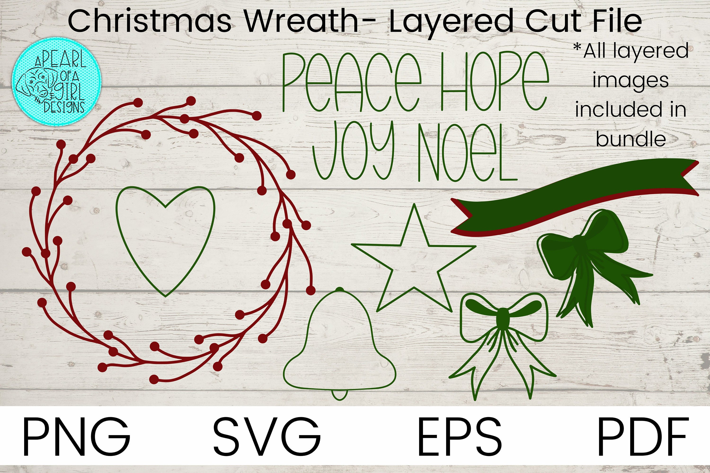 Christmas Wreath SVG Bundle, Wreath SVG, Holly Berry SVG, Christmas Svg ...