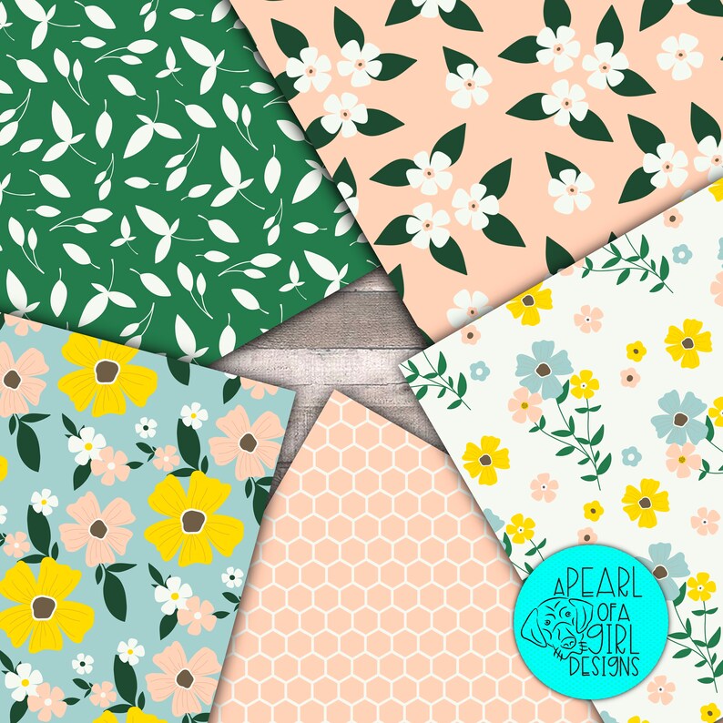 Wildflowers Digital Paper, Floral Digital Paper, Flower Scrapbook Paper ...