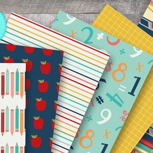 Back to School Digital Paper, Printable Paper, School Digital Paper ...