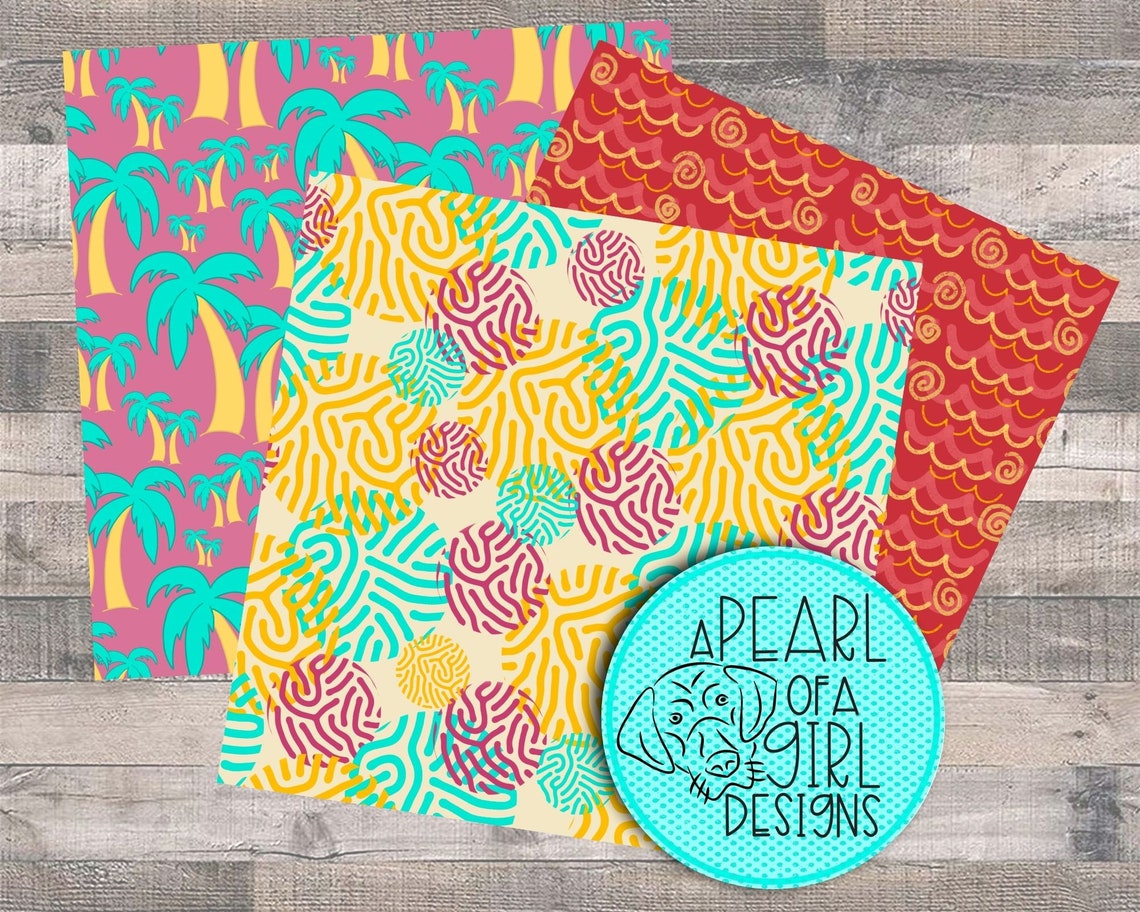 Cool Caribbean Digital Paper Pack, Printable Paper, Background ...