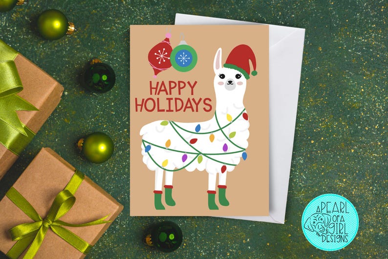 Christmas Llama Clipart, Christmas Llamas, Llama Clipart Bundle, Alpaca ...