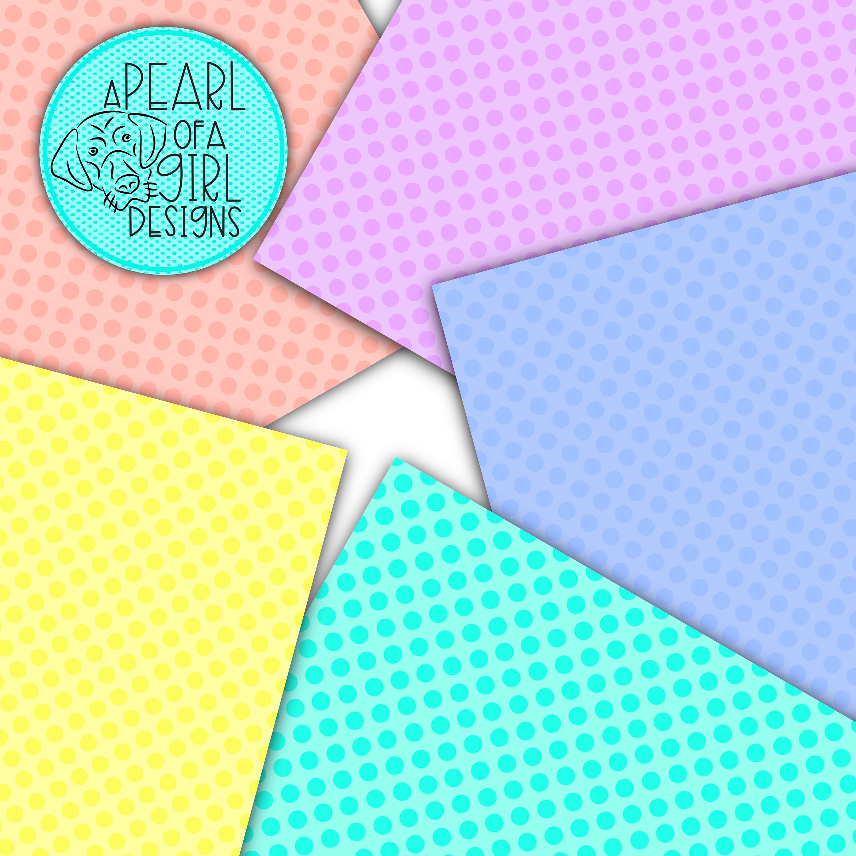 Pastel Polka Dots, Digital Paper Pack, Polka Dot Paper, Rainbow Paper ...