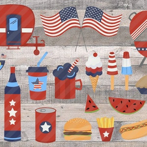 4th of July Clipart Bundle, Fourth of July Clipart, Patriotic Clipart ...