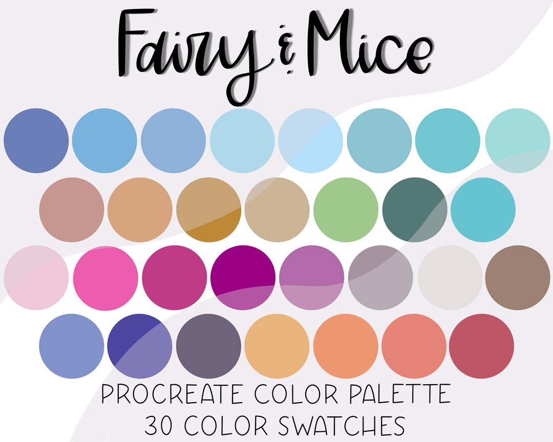 Fairy and Mice, Procreate Palette, Color Swatches, Digital Color ...