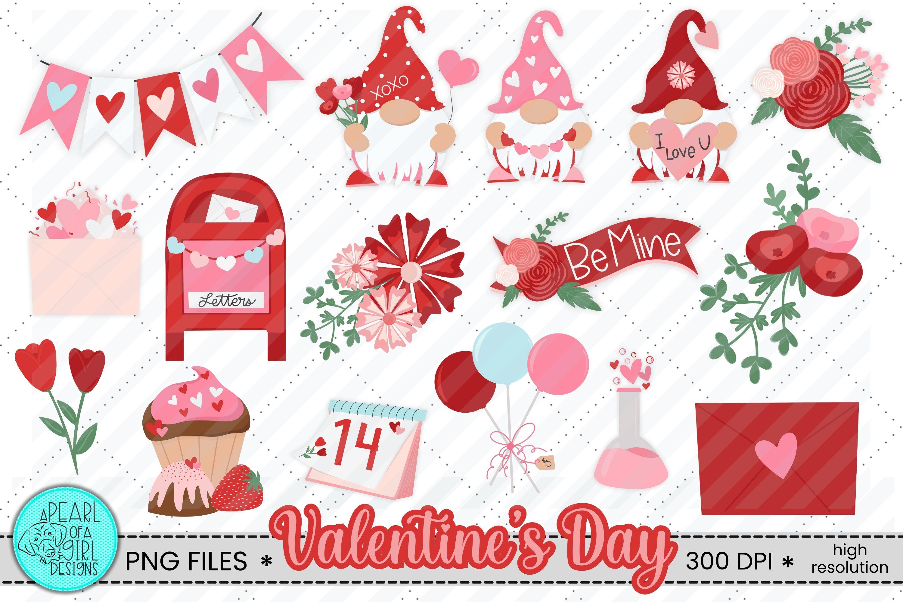 Valentine's Day Clipart Bundle, Cute Valentine Clipart, Valentine ...