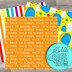 Back to School Digital Paper Pack, Printable Paper, School Digital ...