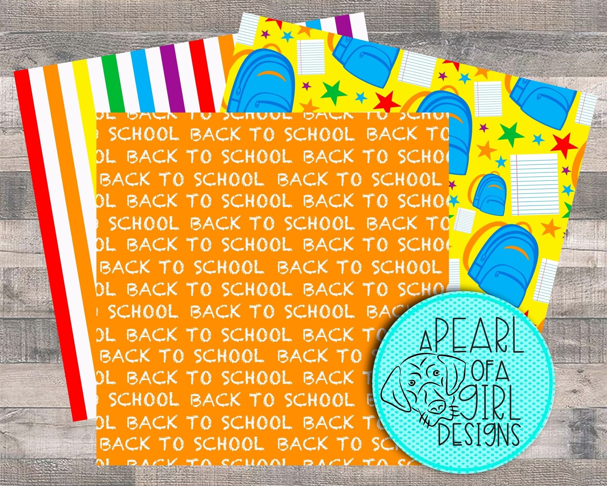 Back to School Digital Paper Pack, Printable Paper, School Digital ...