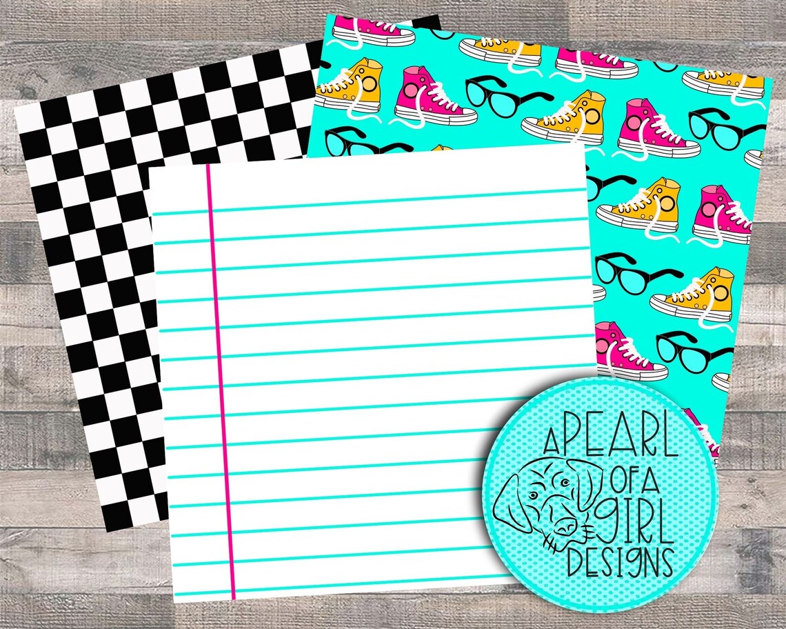 Teen Dream Digital Paper Pack, Printable Paper, High School, Scrapbook ...