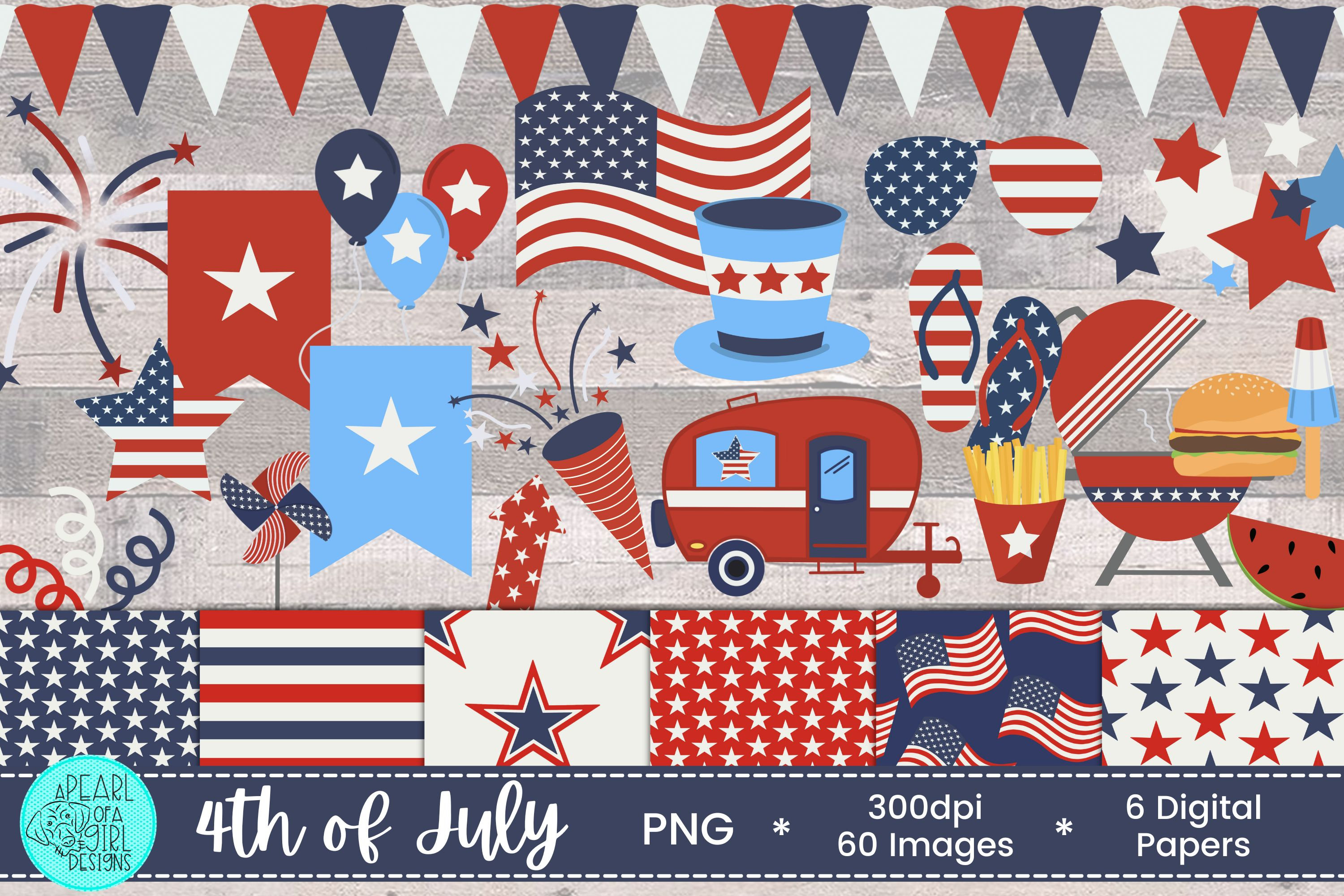 4th of July Clipart Bundle Fourth of July Clipart Patriotic - Etsy