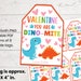 Dinosaur Valentine Tag, Dino-mite Valentine's, Kids Valentine Card ...