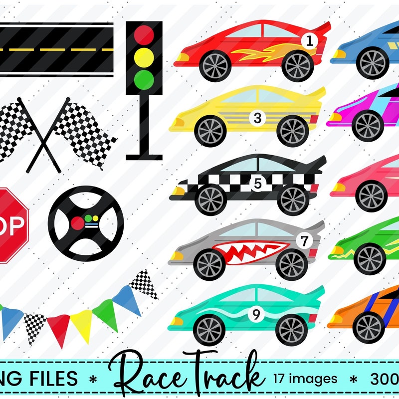 Race Cars Clip Art - Etsy
