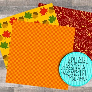 Hello Fall Digital Paper Pack, Printable Paper, Autumn Colors ...