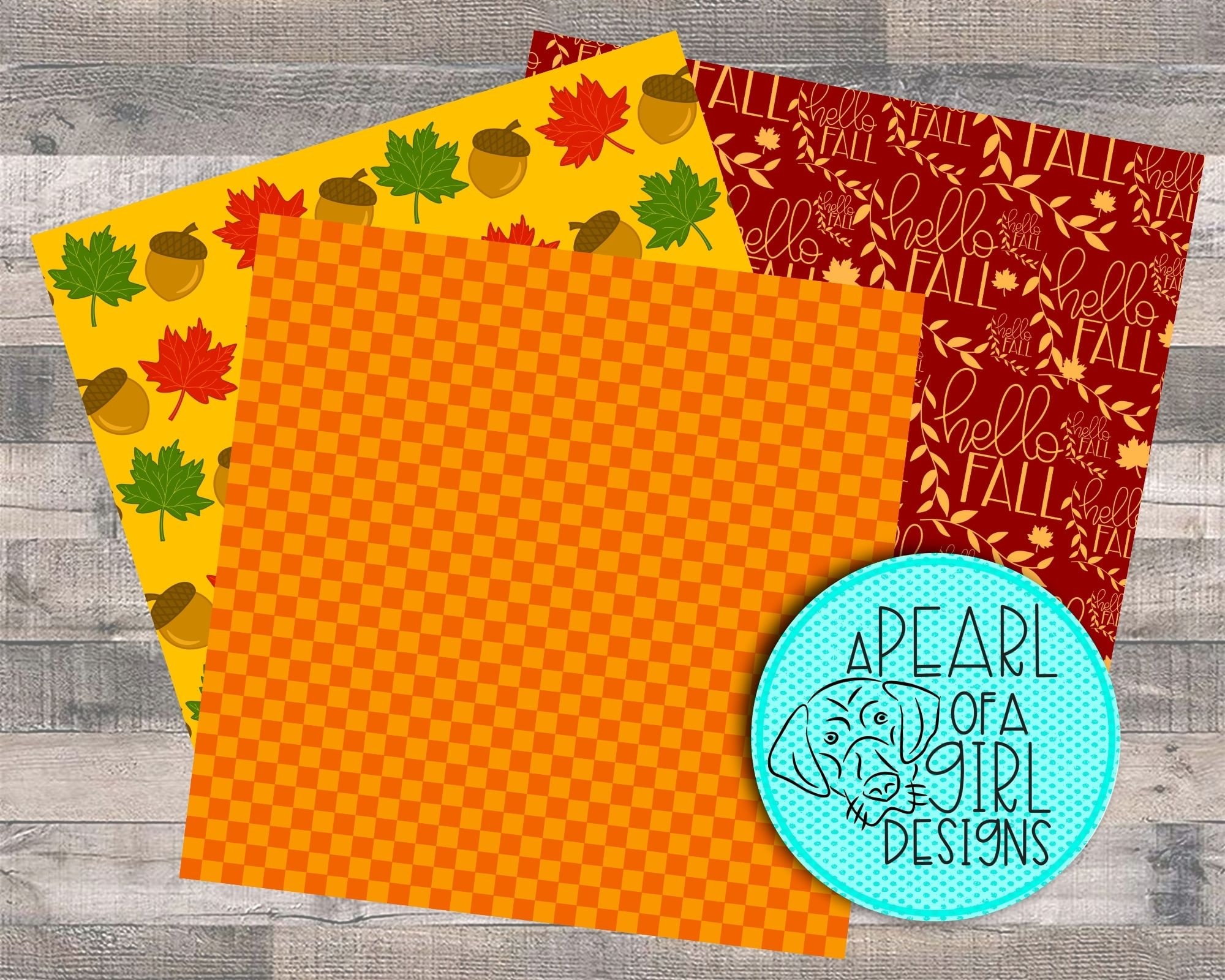 Hello Fall Digital Paper Pack, Printable Paper, Autumn Colors ...