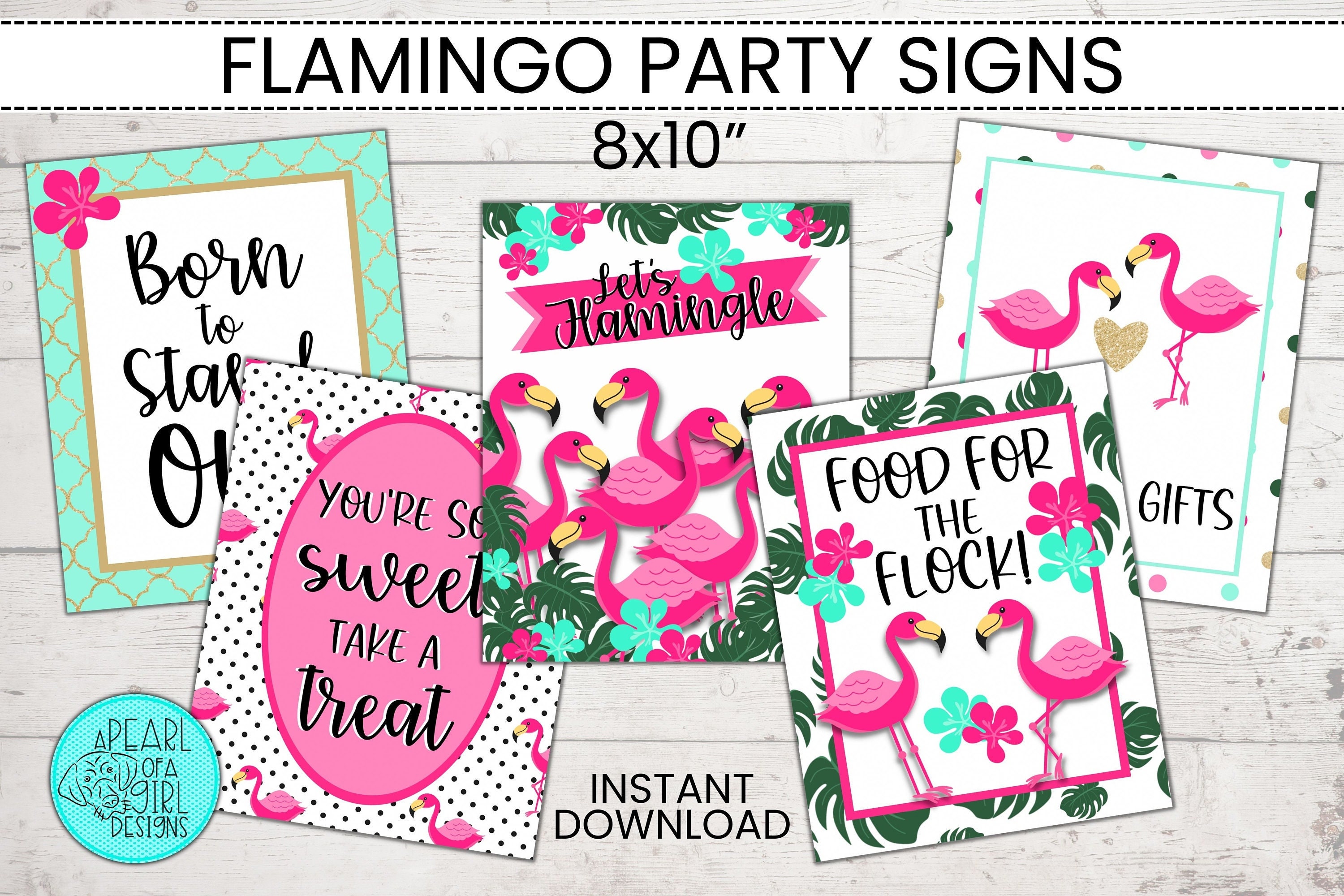 Flamingo Party Signs, Flamingo Birthday Party Decoration, Flamingo ...