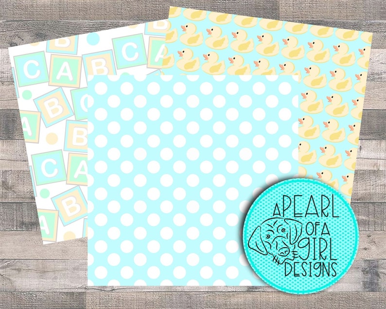 Baby Bath Digital Paper Pack, Printable Paper, Baby, Nursery, Scrapbook ...