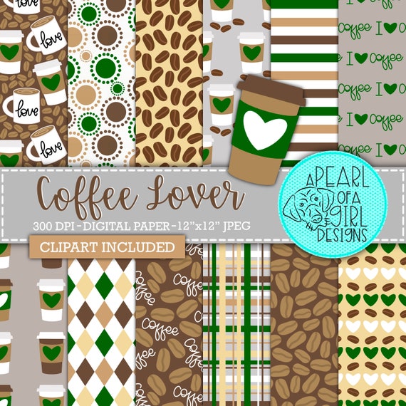 Coffee Lover Digital Paper Pack Printable Paper Coffee - Etsy