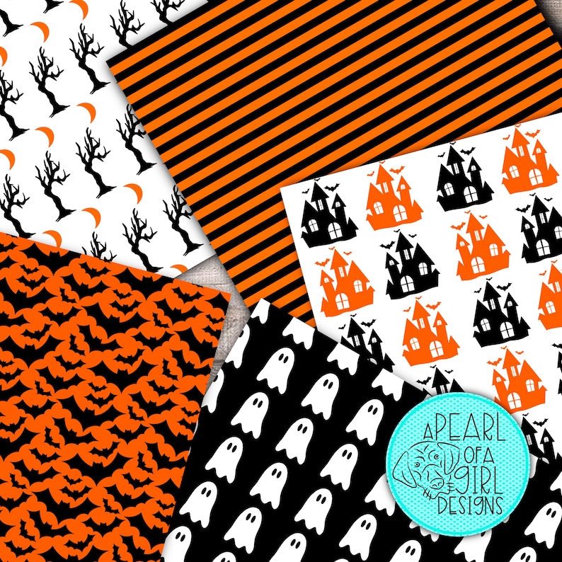 Halloween Digital Paper, Halloween Paper Pack, Halloween Scrapbook ...