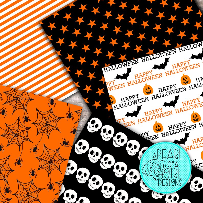 Halloween Digital Paper, Halloween Paper Pack, Halloween Scrapbook ...