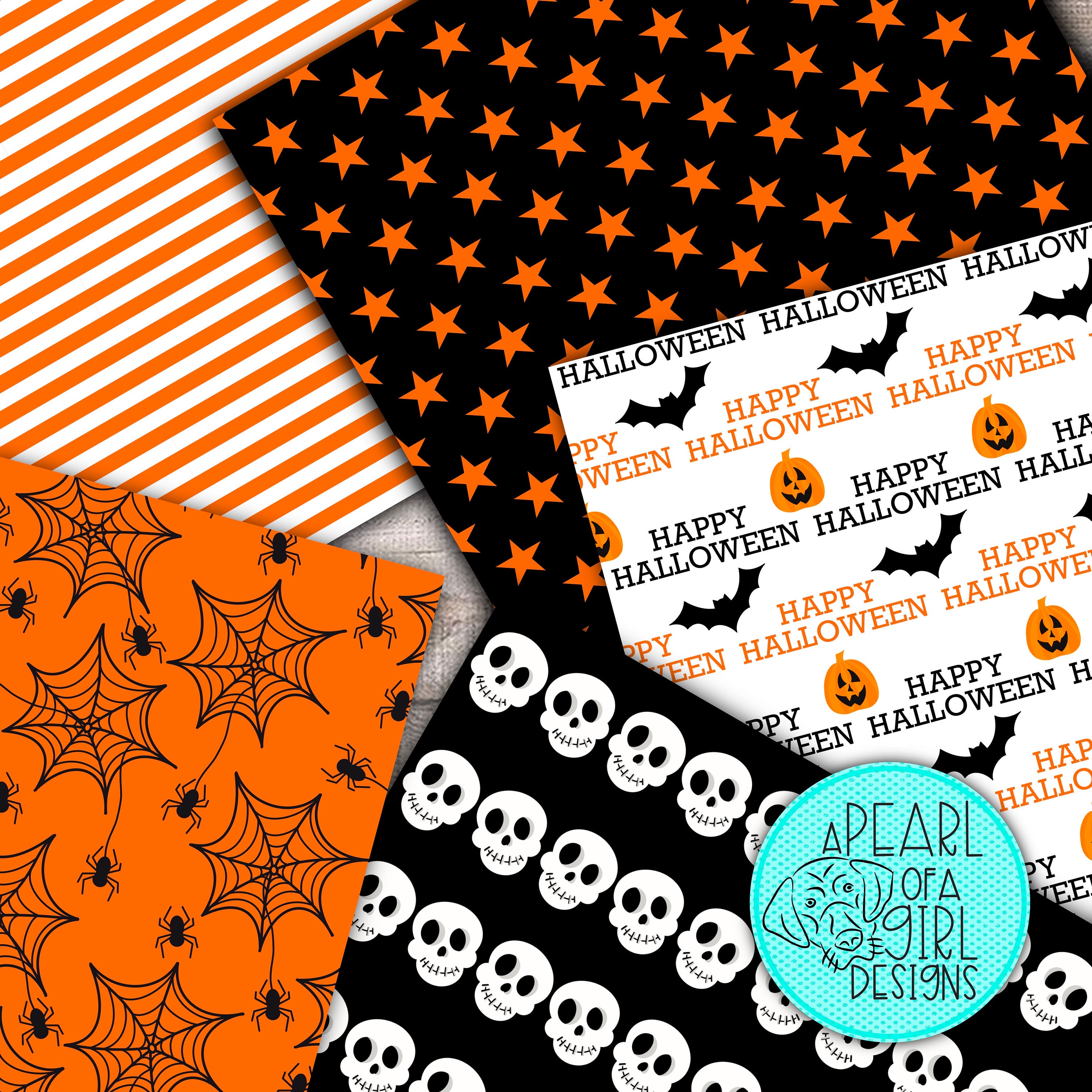 Halloween Digital Paper, Halloween Paper Pack, Halloween Scrapbook ...