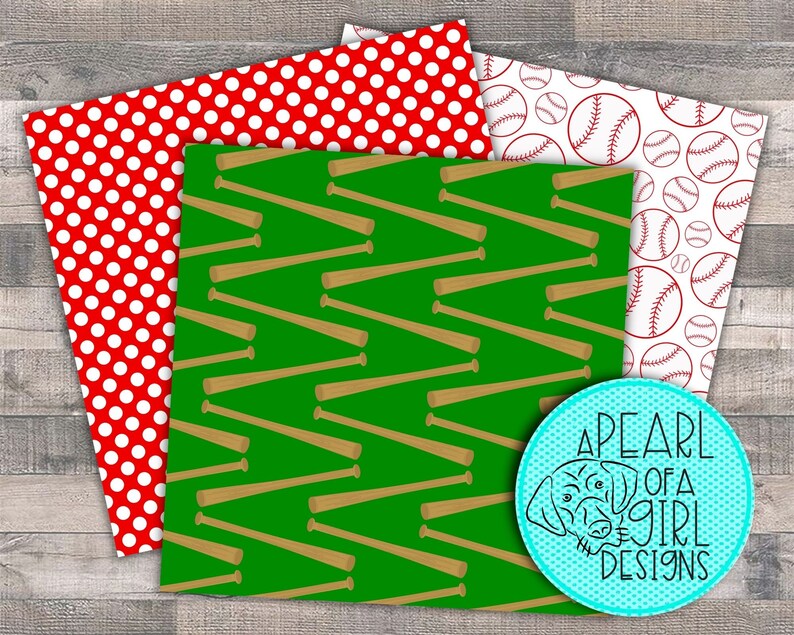 Play Ball Digital Paper Pack, Baseball Printable Paper, Scrapbook ...