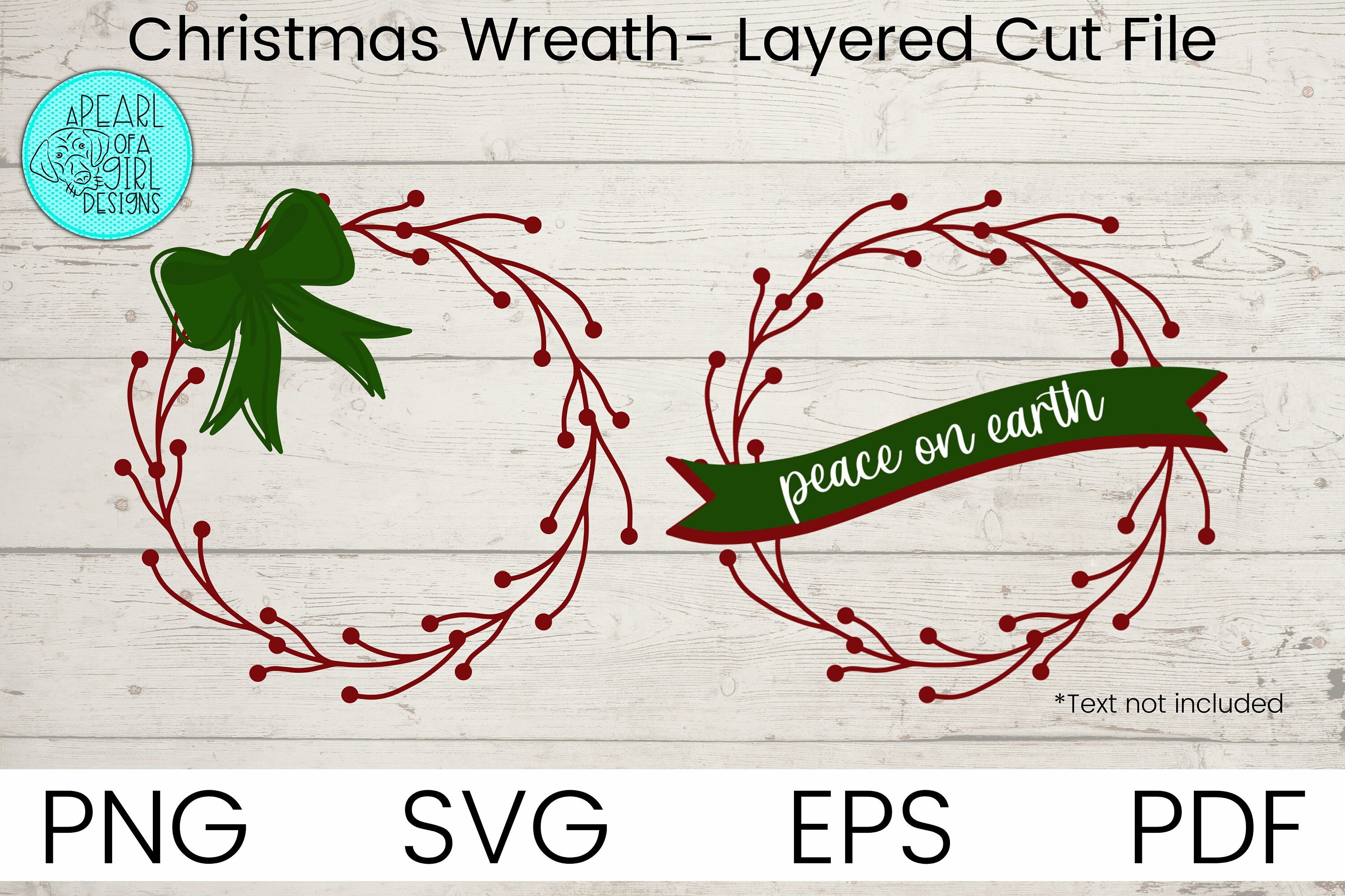 Christmas Wreath SVG Bundle, Wreath SVG, Holly Berry SVG, Christmas Svg ...