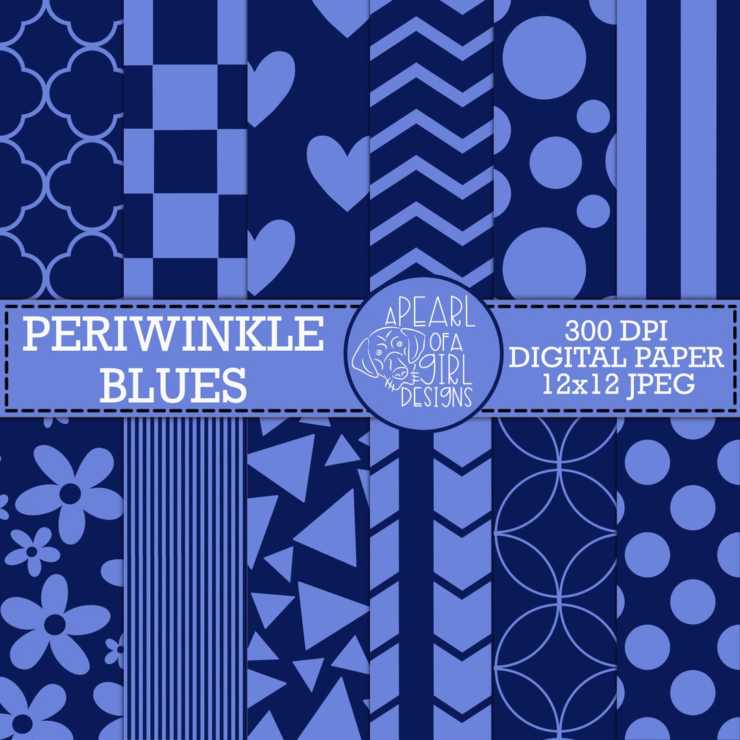Periwinkle Blues Digital Paper, Seamless Pattern, Fabric Print ...