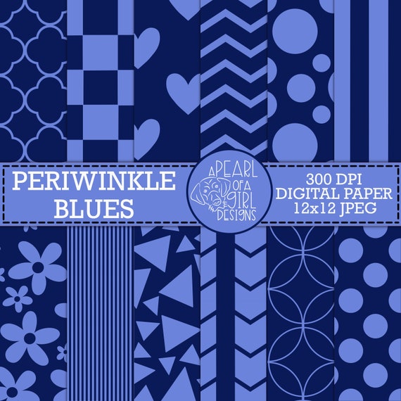 Periwinkle Blues Digital Paper Seamless Pattern Fabric | Etsy