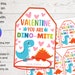 Dinosaur Valentine Tag, Dino-mite Valentine's, Kids Valentine Card ...