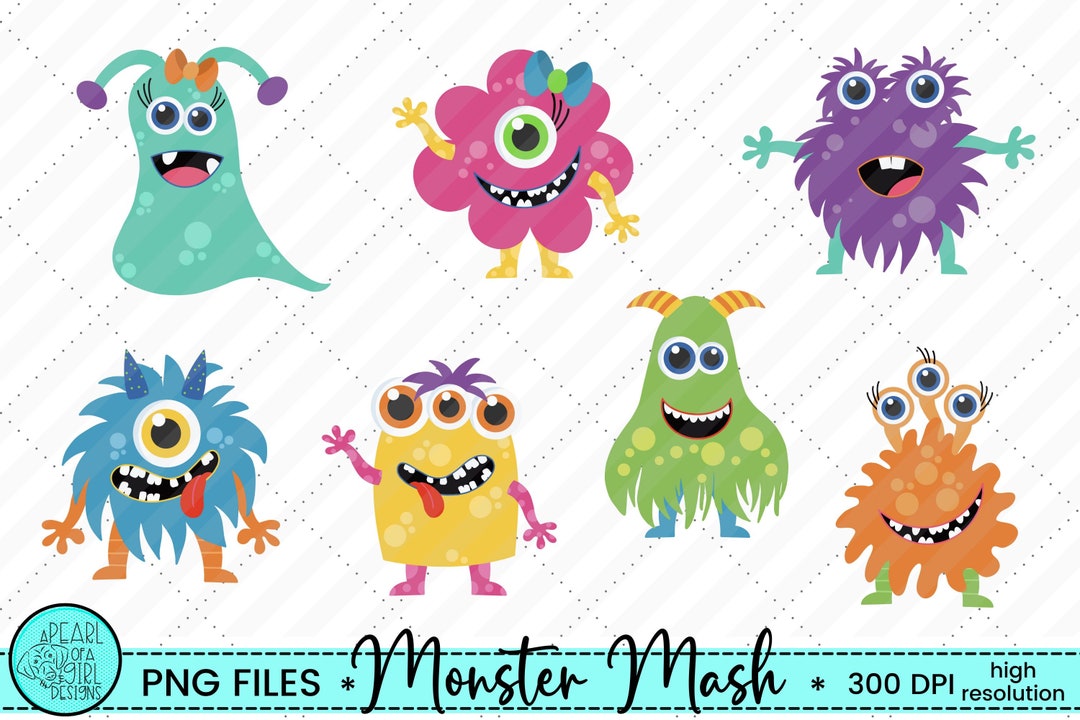 Monster Clipart, Cute Monster Clipart, Monster PNG, Monster Party, Cut ...