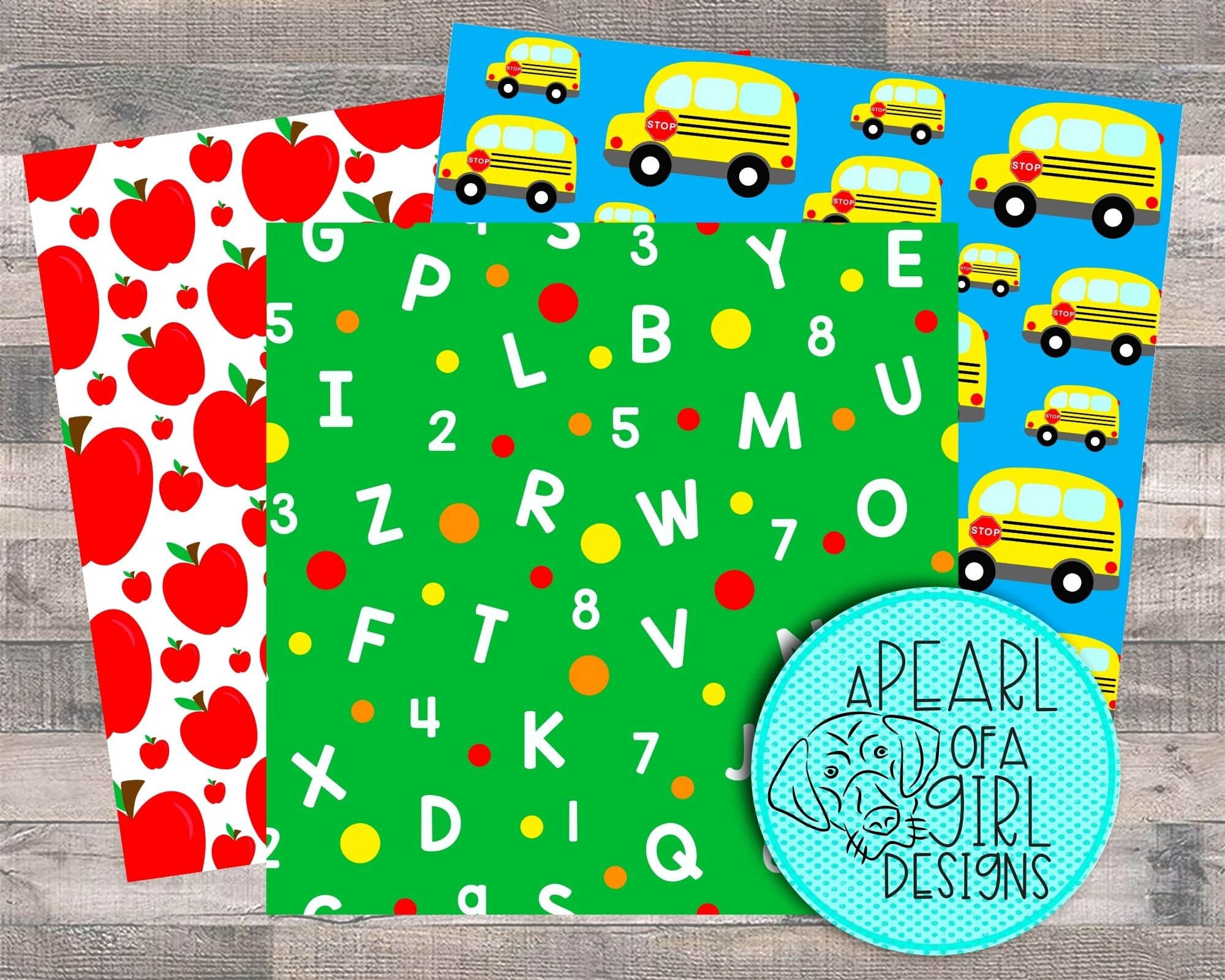 Back to School Digital Paper Pack, Printable Paper, School Digital ...
