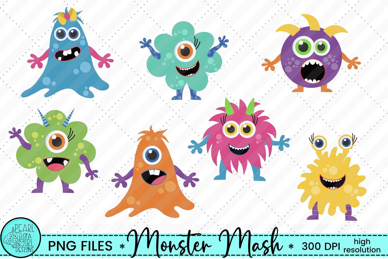 Monster Clipart, Cute Monster Clipart, Monster PNG, Monster Party, Cut ...