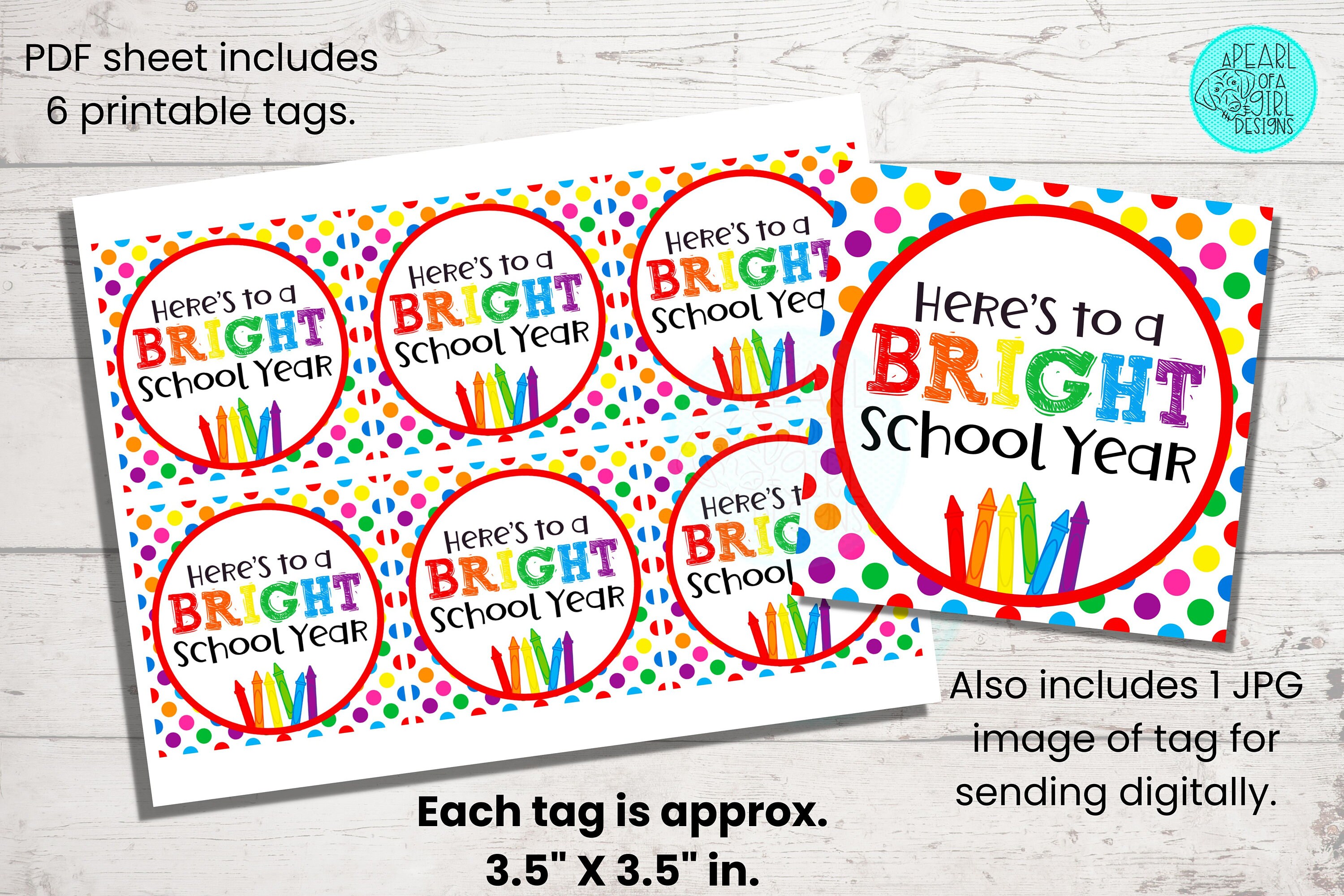 Bright School Year Tag, Back to School Tag, First Day of School ...