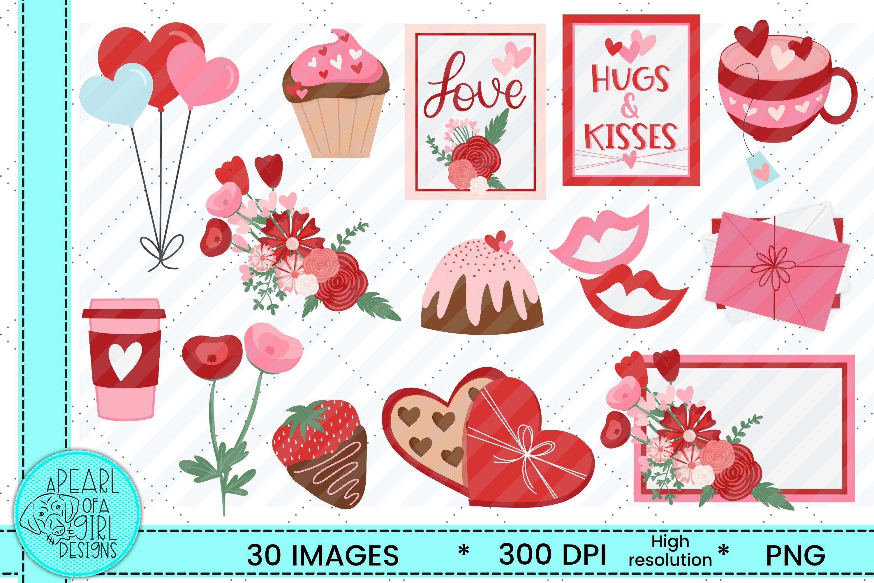 Valentine's Day Clipart Bundle, Cute Valentine Clipart, Valentine ...