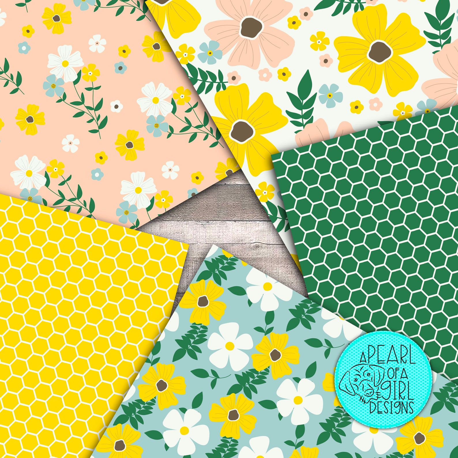Wildflowers Digital Paper, Floral Digital Paper, Flower Scrapbook Paper ...