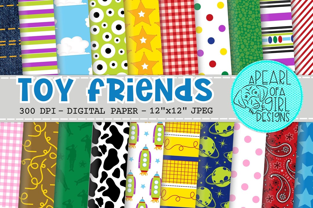Toy Story Digital Paper, Toy Scrapbook Paper, Toy Story Paper Patterns ...