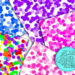 Rainbow Confetti Digital Paper Pack, Rainbow Paper, Scrapbook Paper ...