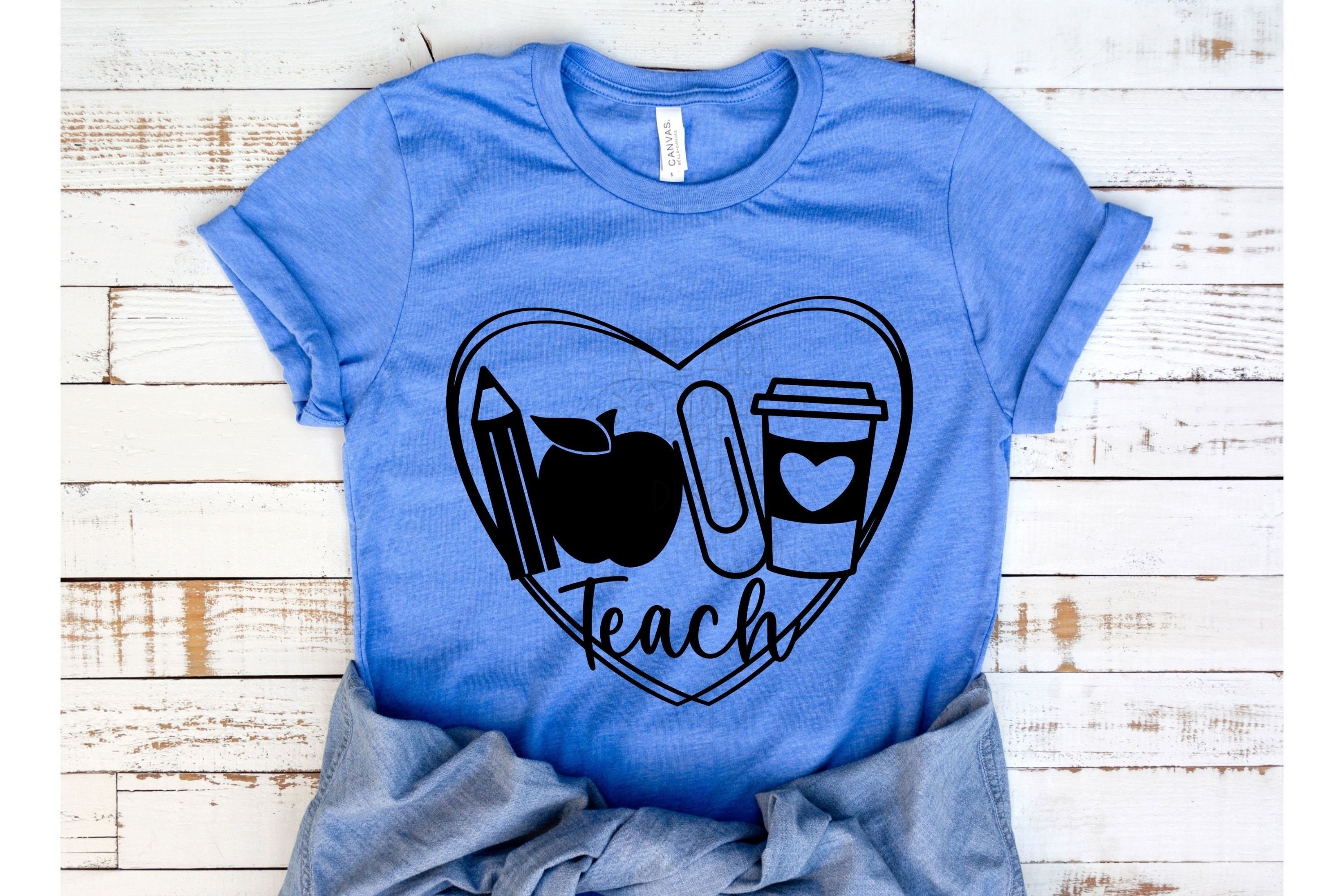 Teacher Heart SVG, Teaching Svg, Teacher Love Svg, Teacher Supplies ...